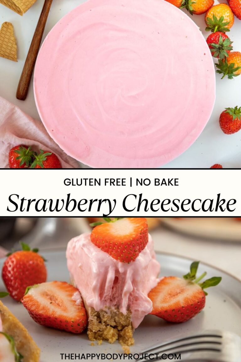 Gluten-Free Strawberry No-Bake Cheesecake - The Happy Body Project